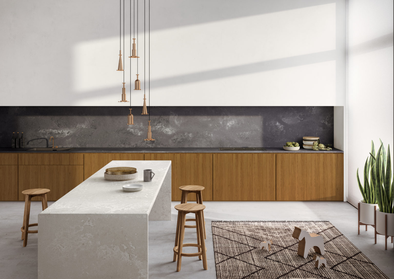 Neutral Tone Quartz Worktops - Quartz Kitchen