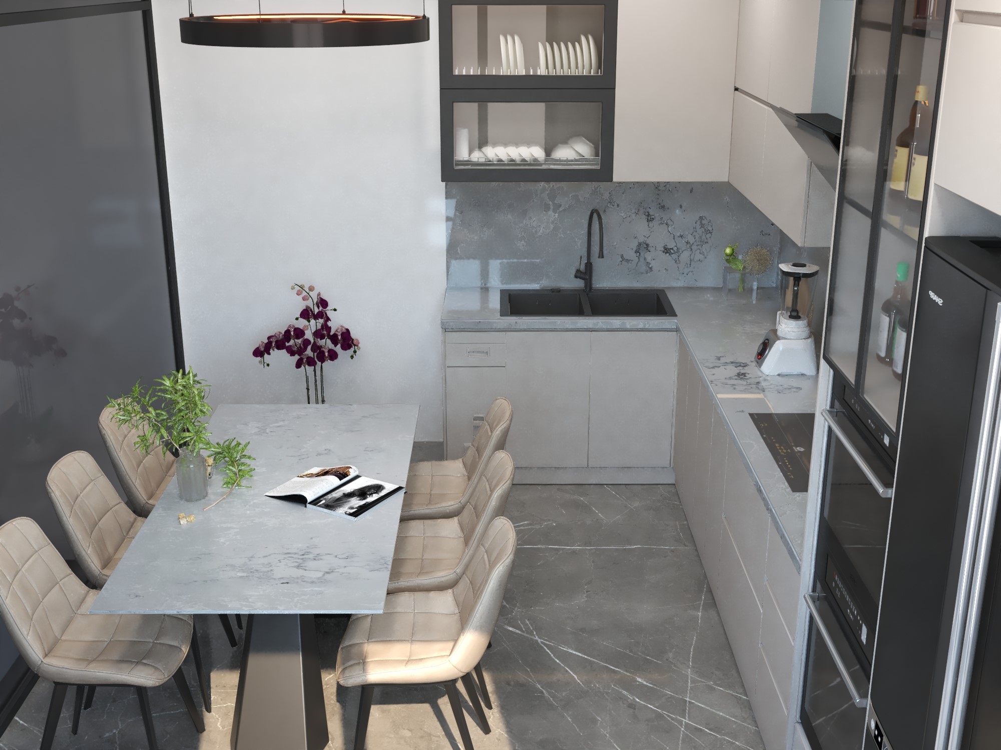 Matt Finish Quartz Worktops - Quartz Kitchen